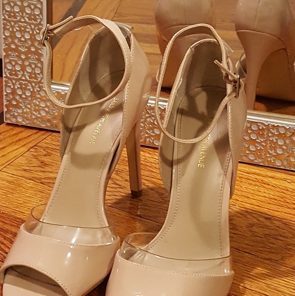 Saks Fifth Avenue | Shoes | Saks Fifth Avenue Nude Patent Pumps Open Toe | Poshmark